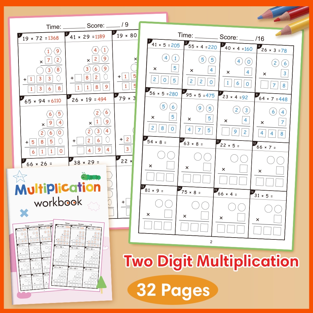 Two Digit Multiplication Division workbook, Quickly Learn to Multiply ...
