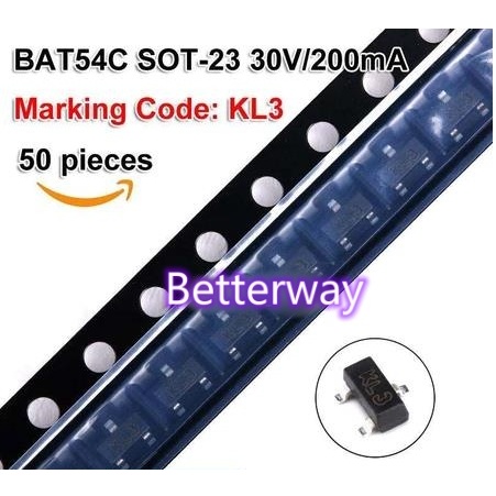 50pcs Original Schottky Diode BAT54A BAT54C BAT54S SOT-23 30V/200mA Marking Code KL2 KL3 KL4 new ...