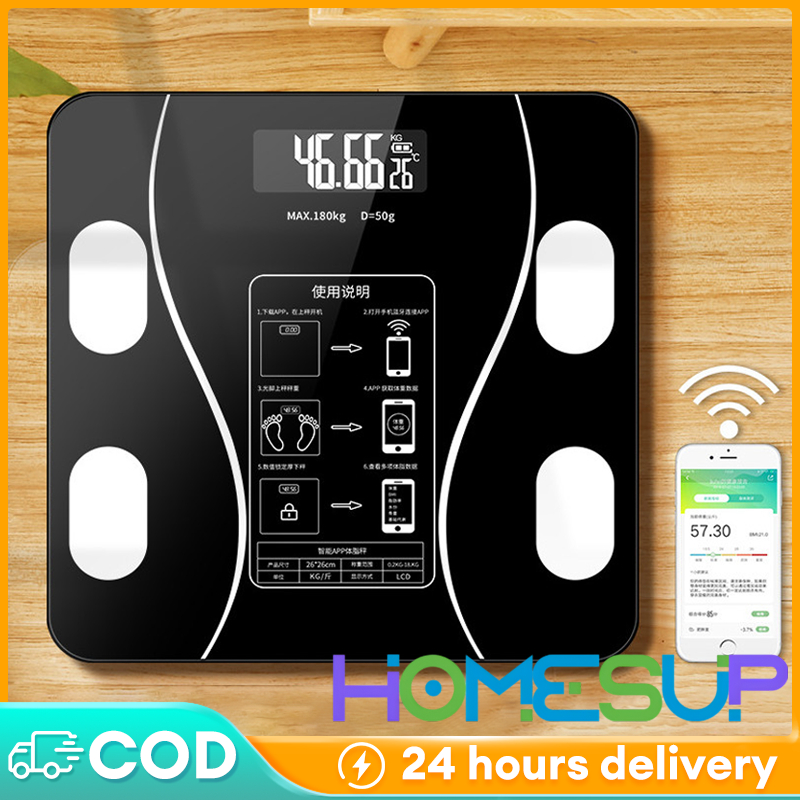 Iscale Digital LCD Electronic Tempered Glass bathroom weighing Scale CHARGING XAC Smart Digital ...