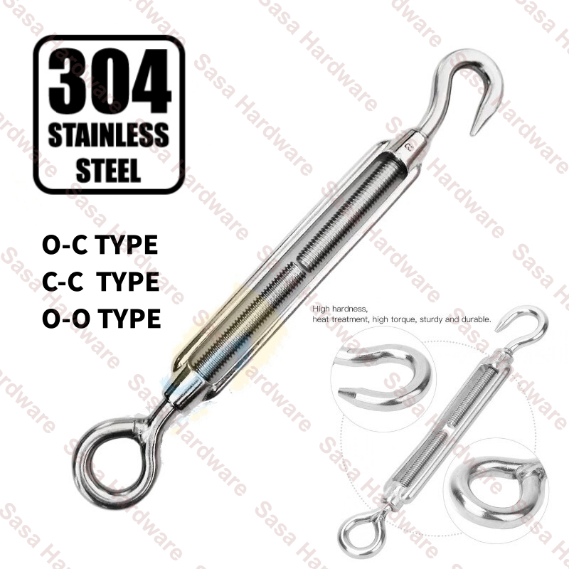 Stainless Steel 304 Turnbuckle Open Close M4 M6 M8 M10 M12 | Shopee ...