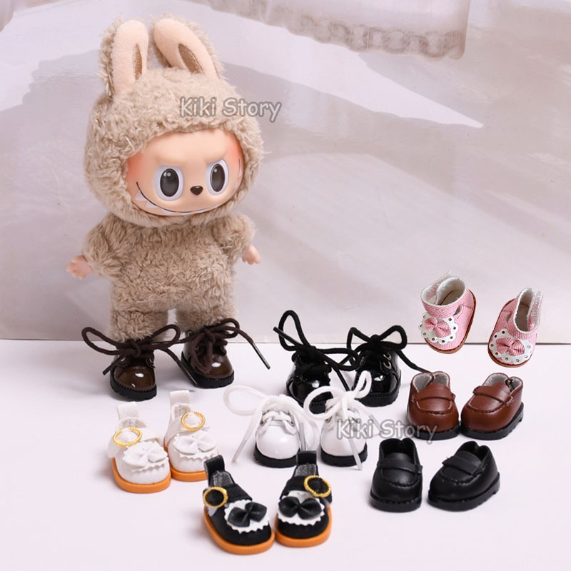 17CM Labubu Leather Shoes LABUBU Macarons BJD OZAI Sneakers Canvas ...