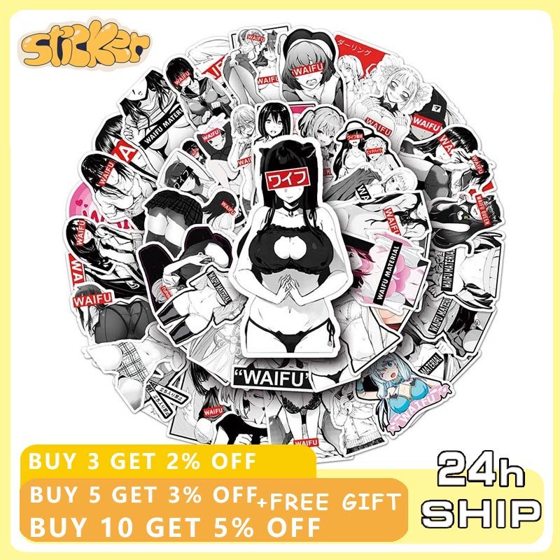 51Pcs Adult Anime Sexy Waifu Stickers Decal for Car Phone Motorcycle ...