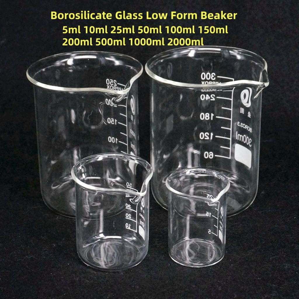 5ml 10ml 25ml 50ml 100ml 150ml 200ml 500ml 1000ml 2000ml Borosilicate ...
