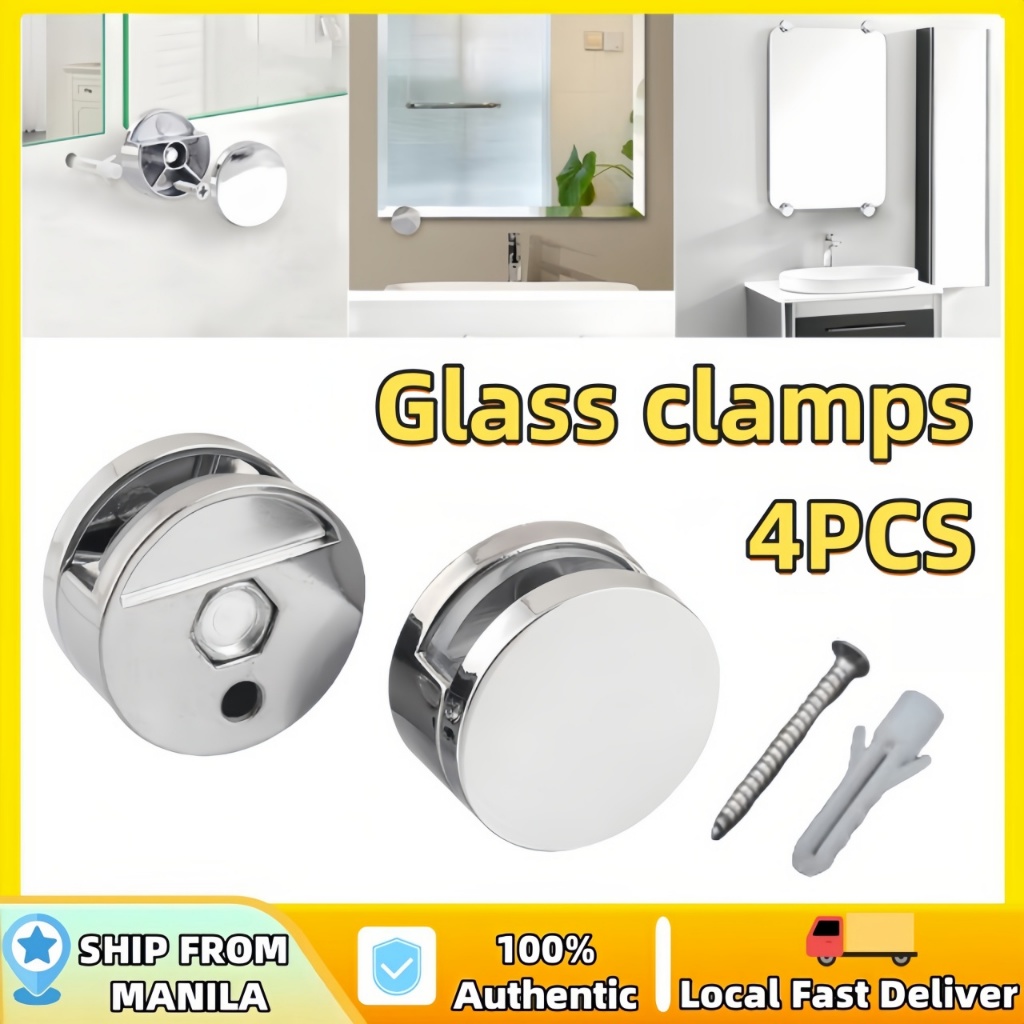 4PCS Mirror Glass Clip/Wall-Mounted Mirror Clamps/Mirrors Bracket ...