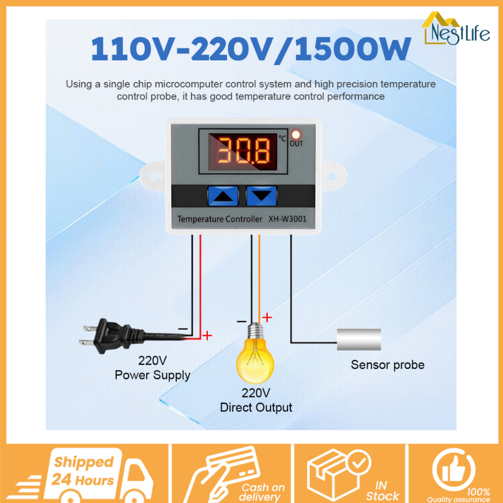 Digital Temperature Controller Thermostat 110V-220V 1500W For Egg ...