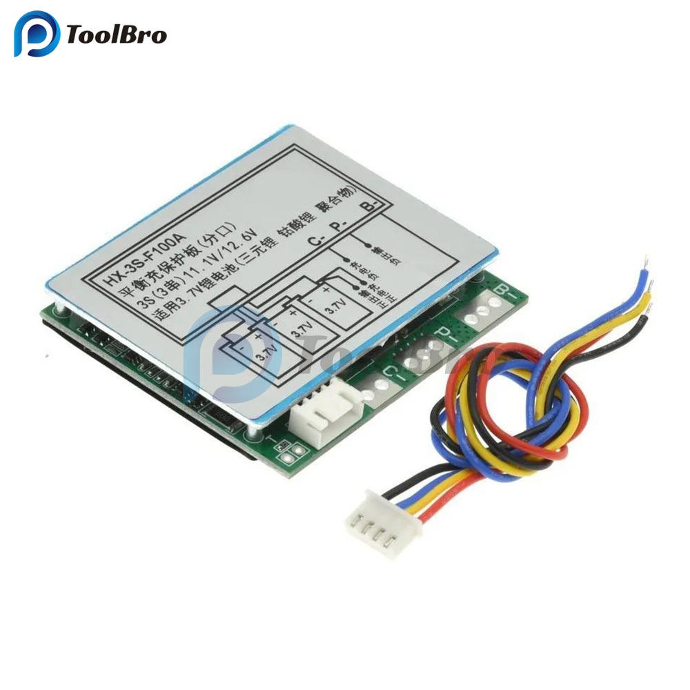 3S 12.6V 100A Li-ion Lithium Battery Protection Board 3 Cells PCB BMS ...