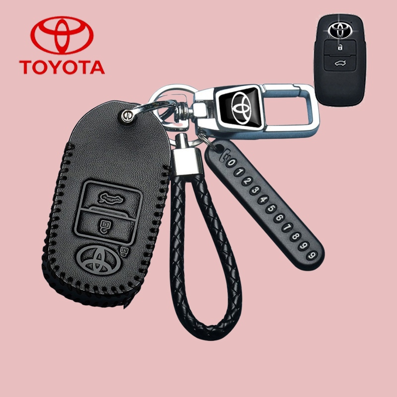 Toyota Genuine Leather Car Remote Key Case For Toyota Yaris 2022-2023 ...