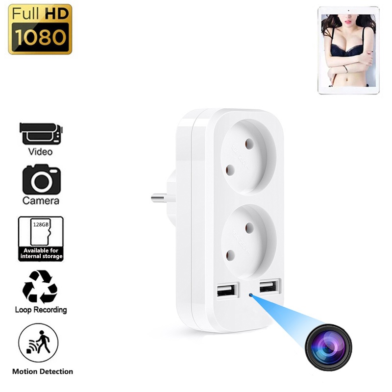 WiFi Hidden Camera Socket, Mini Spy Camera HD 1080P Wireless Mini Nanny ...