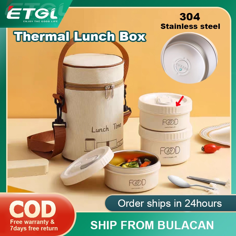 Thermal Lunch Box 304 Stainless Steel Bento Box Set Portable Leak-Proof Food Container For Kids ...