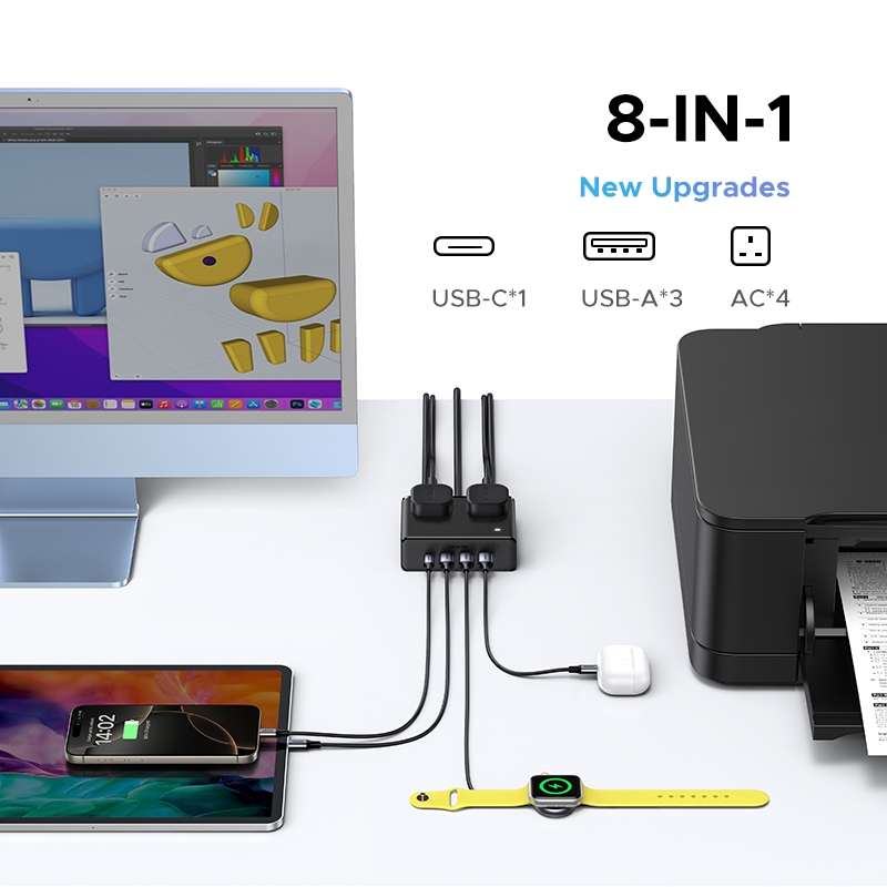 UGREEN S6 Magic Cube Socket plug-in board with USB multi-function plug ...