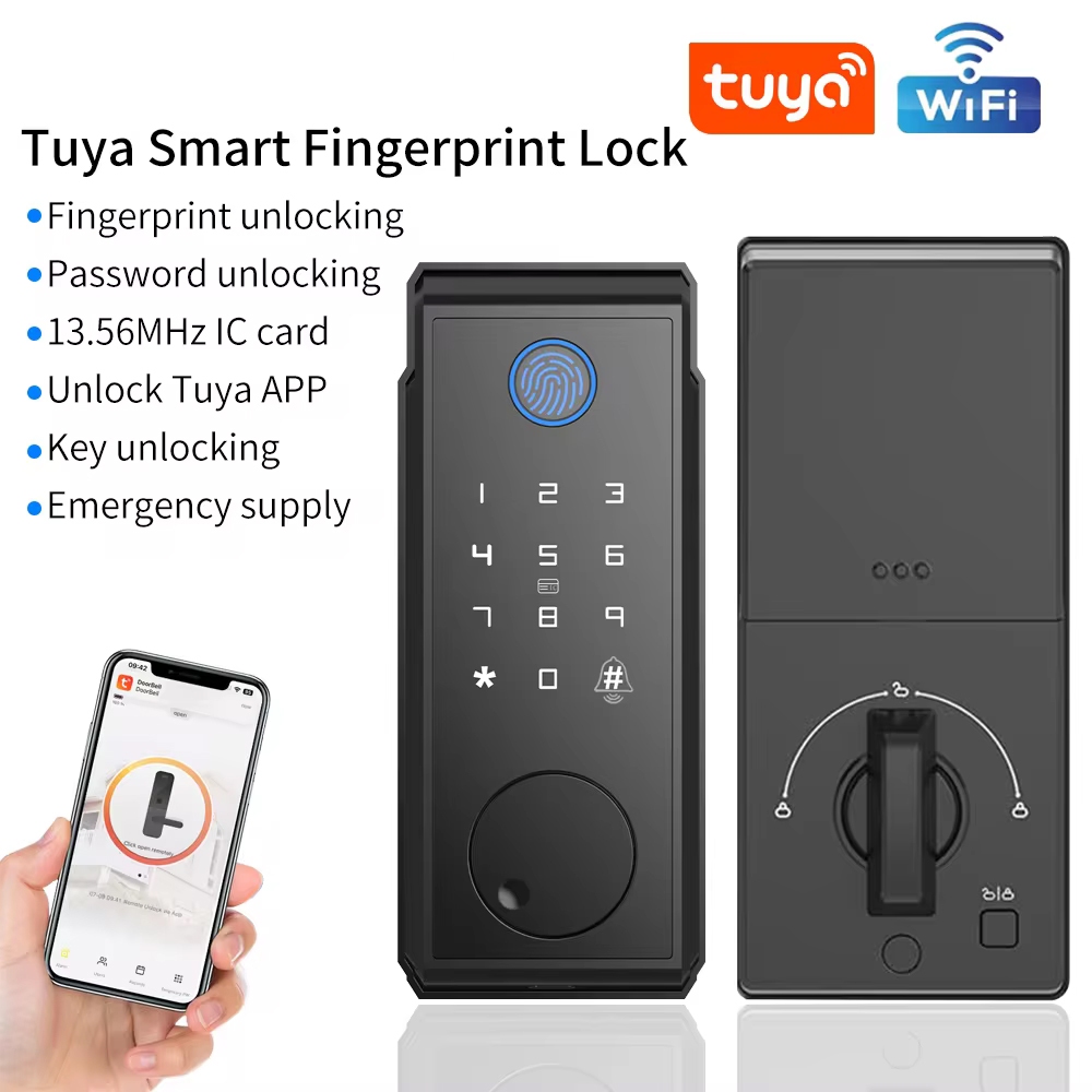 Tuya Tamper Proof Fingerprint Smart Lock for Keyless Entry Keypad ...