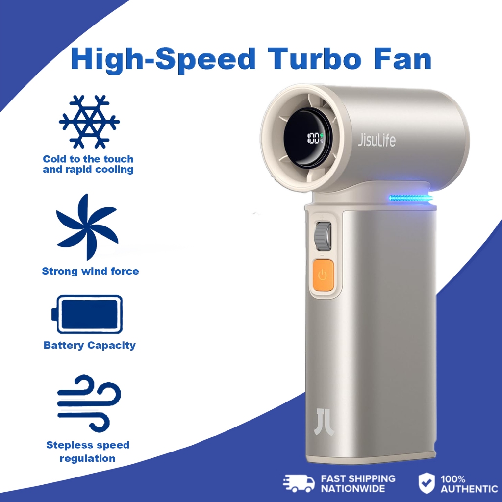 Jisulife Fan 6000 mAh Turbo Mini Fan Rechargeable Handheld Portable ...