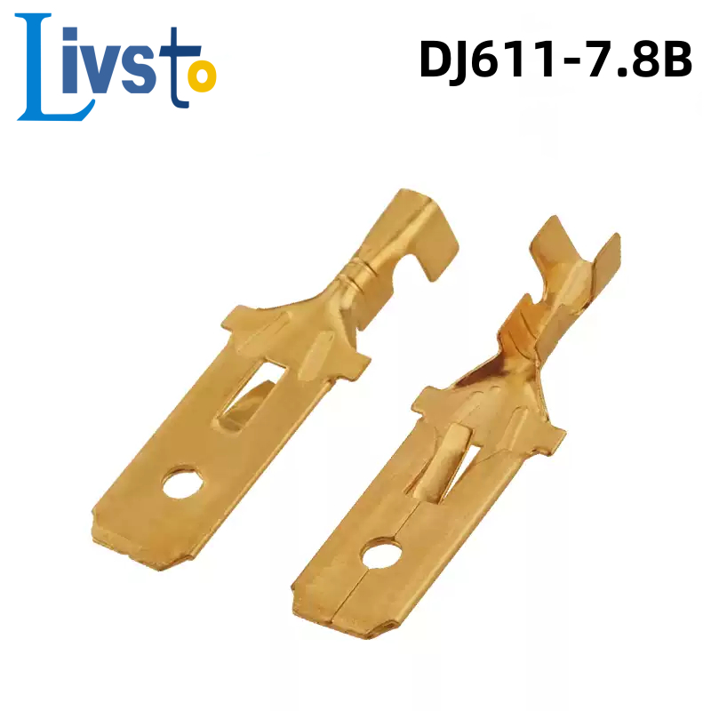 50 /100 pcs DJ611-7.8B plug-in 7.8mm male terminal block connector connector brass G239 | Shopee ...
