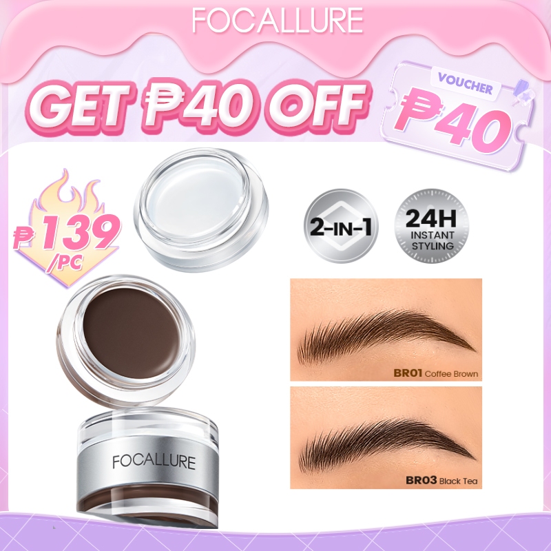 FOCALLURE Pro-shape Duo Eyebrow Cream Eyebrow Gel 2-in-1 3D Full ...