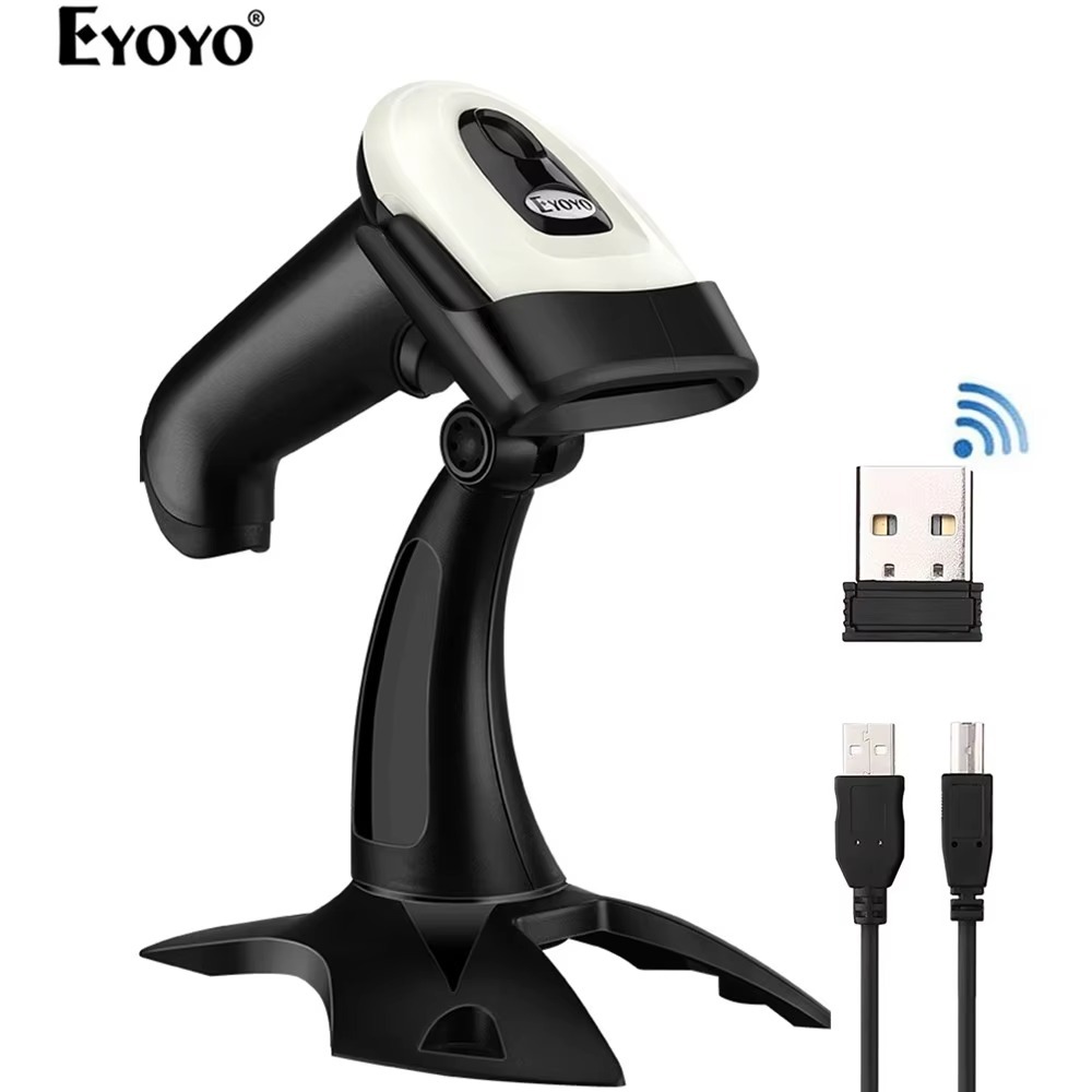 【3in1 1D 2D QR code scanner】Eyoyo Wireless 2D Barcode Scanner with ...