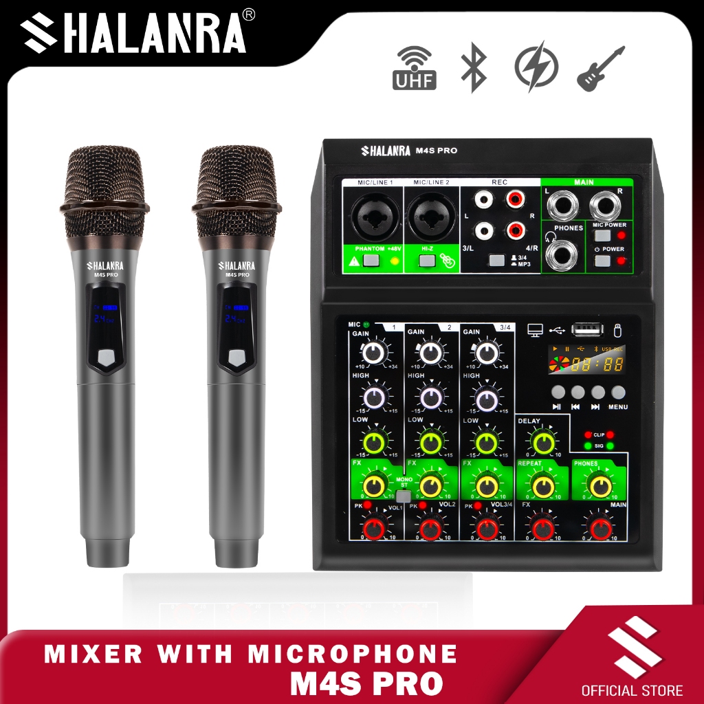 SHALANRA M4S PRO Professional audio mixer 4-channel small mixer built ...