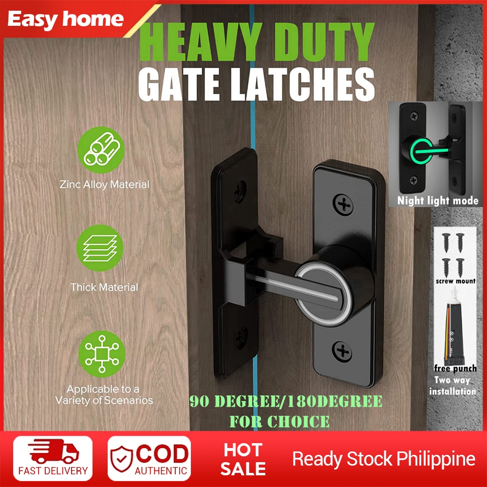 90-180 Degree Sliding Door Lock Luminous Door Latch Free Punch Door ...
