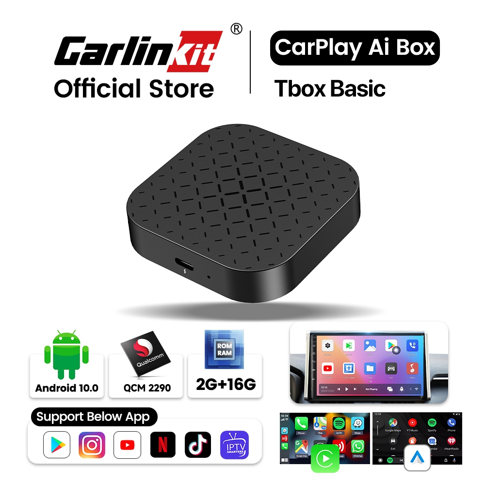 CarlinKit Tbox Basic CarPlay To Android 11.0 Video Box 2G+16G GPS/Youtube/Netflix/Tiktok ...