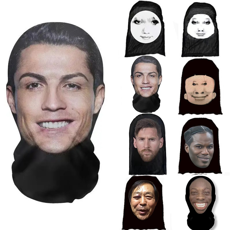 kilii funny full face mask Celebrity funny sticker Role play facial ...