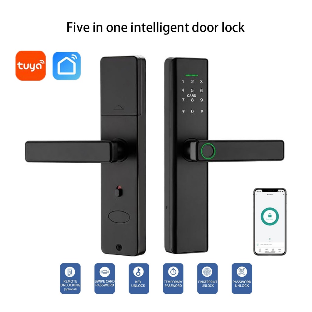 Five in one intelligent lock fingerprint lock touch screen password ...