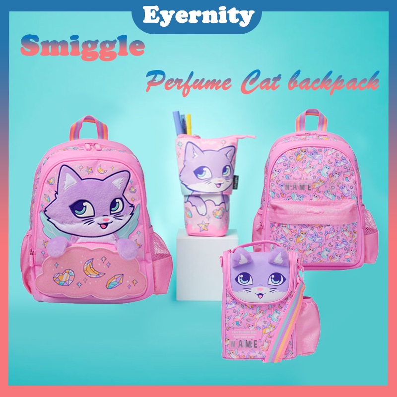 Smiggle original children's schoolbag girls Pink Cat shoulder backpack ...