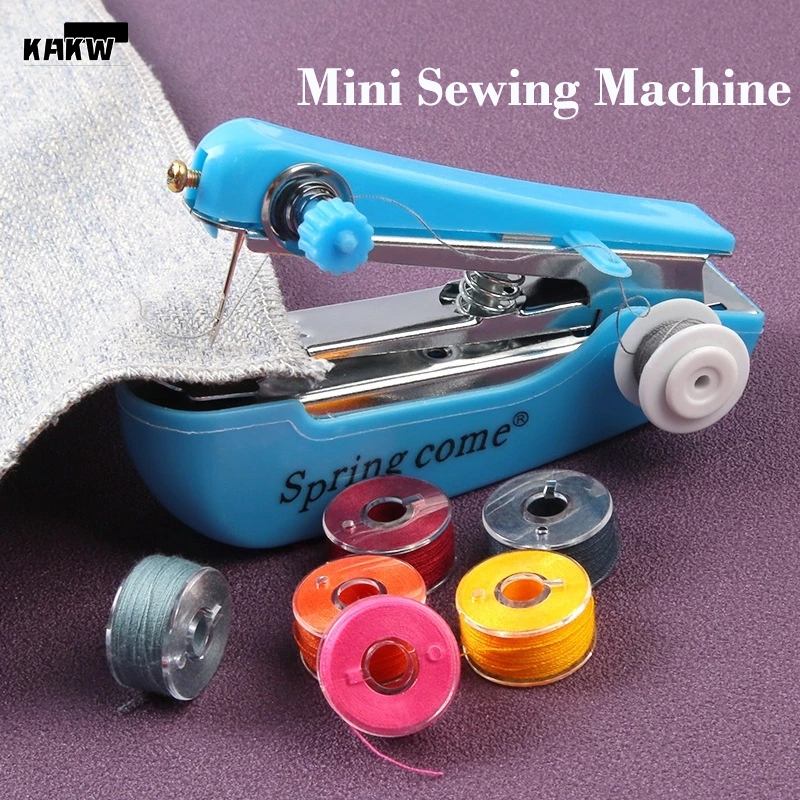 KAKW Mini Sewing Machine Portable Handheld Sewing Machine Needlework ...