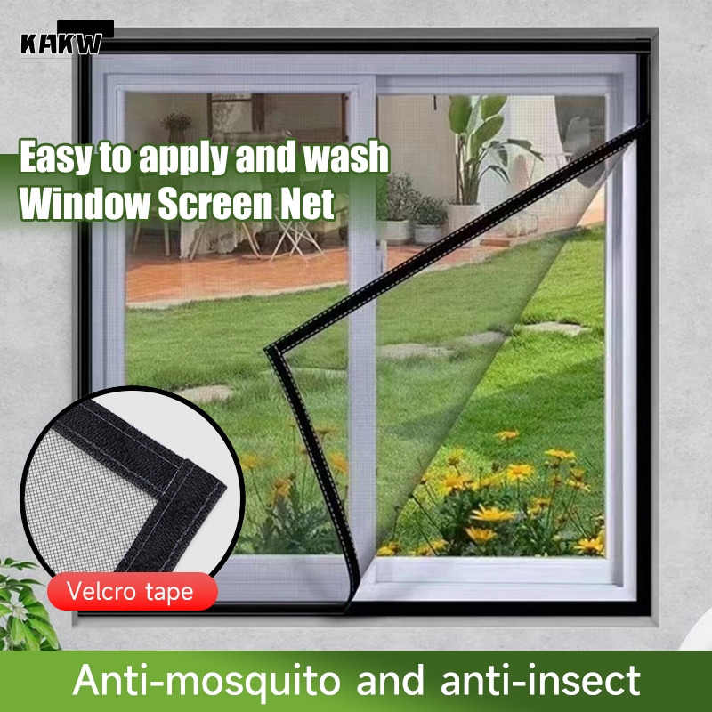KAKW Window Screen Net Anti-Mosquito Window Net Self-Adhesive Window ...