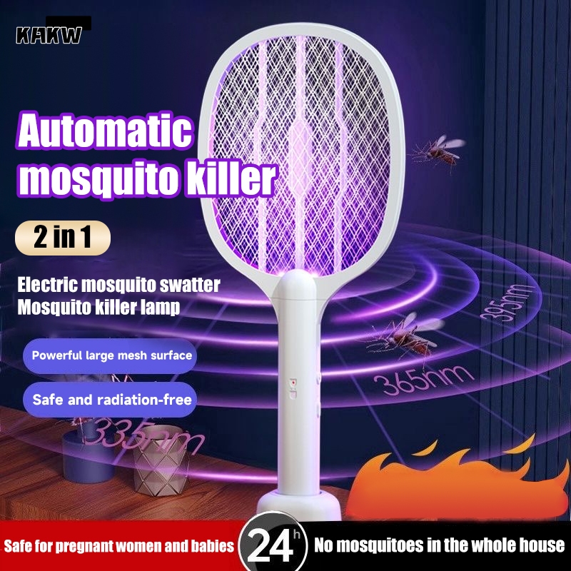 2-in-1 Electric Mosquito Killer Racket 3000V High Voltage Mosquito ...
