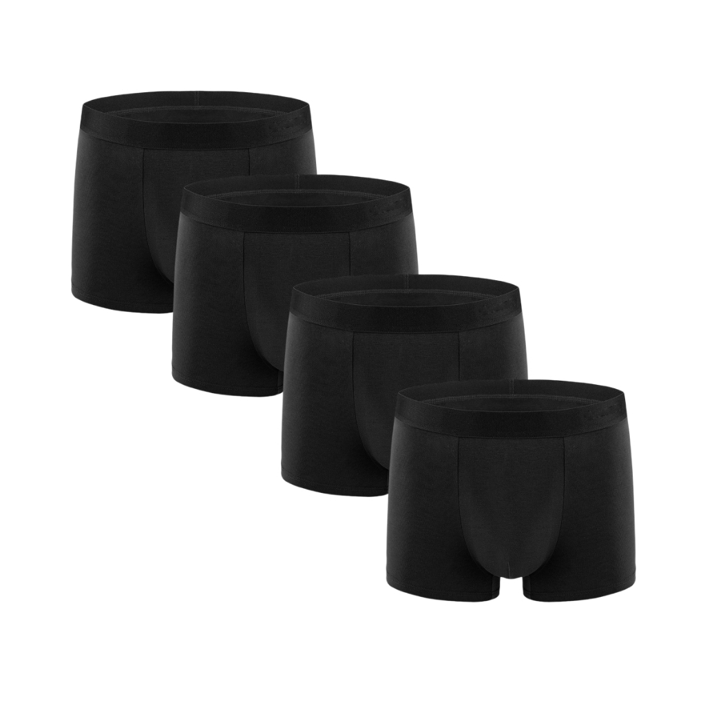 4Pcs Mens Boxer Underwear Cotton Plain Color Plus Size Innerwear ...