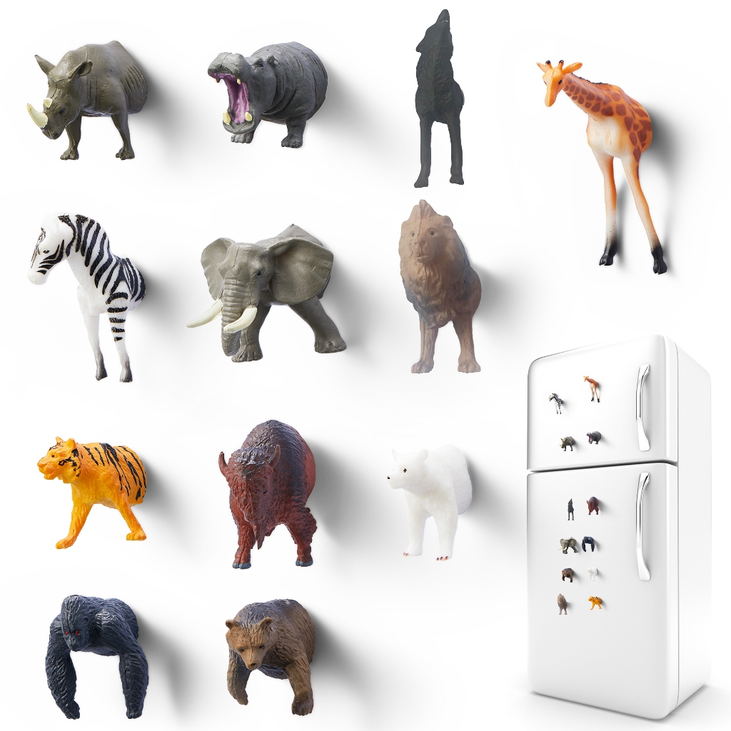 12-piece Animal Magnets-Through these Cute and Funny Wild Animal ...
