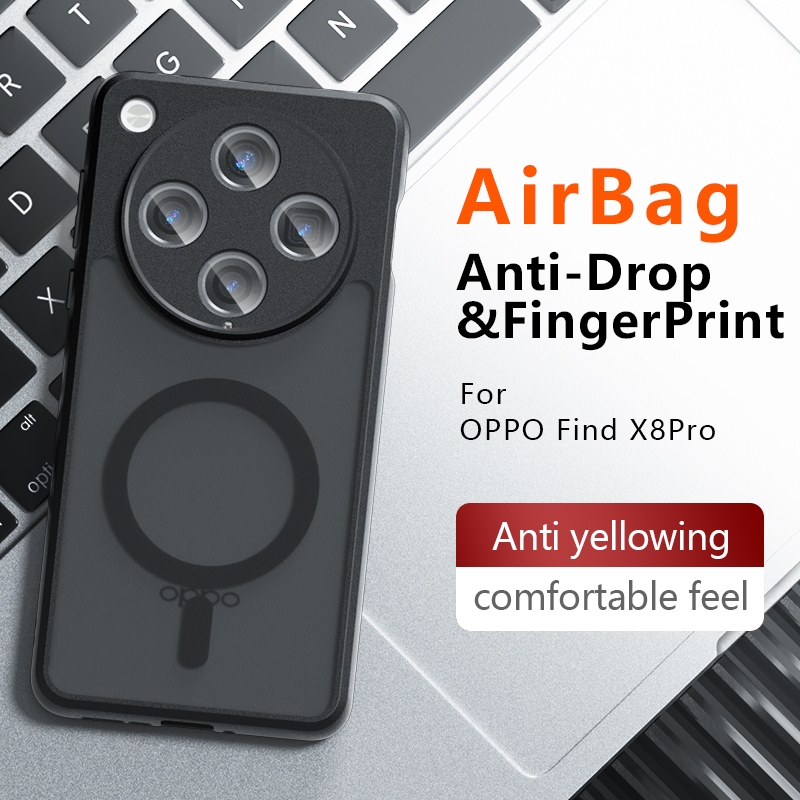 Clear Matte Airbags Magnetic Case For OPPO Find X8 Pro Casing Skin ...