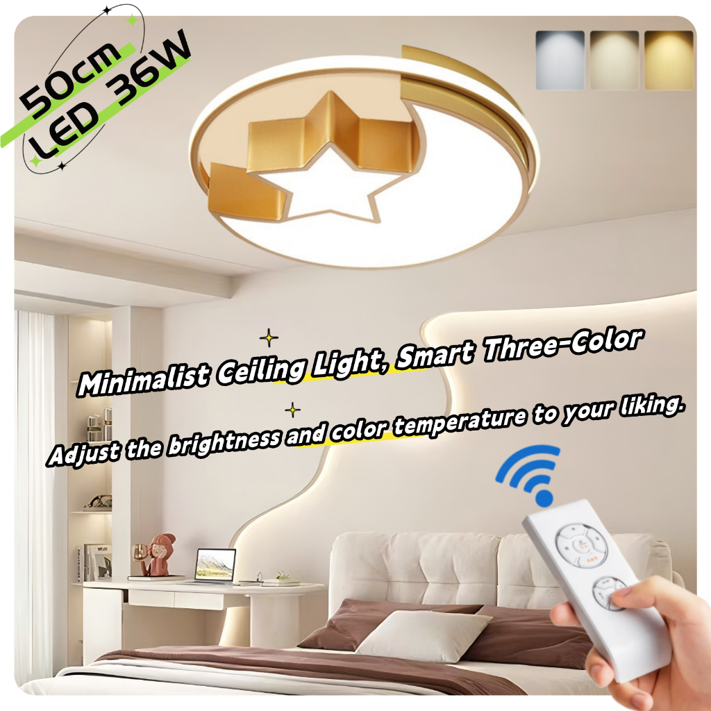 COD Tri color LED ceiling lights Deluxe Living/Bed Room Center ceiling ...