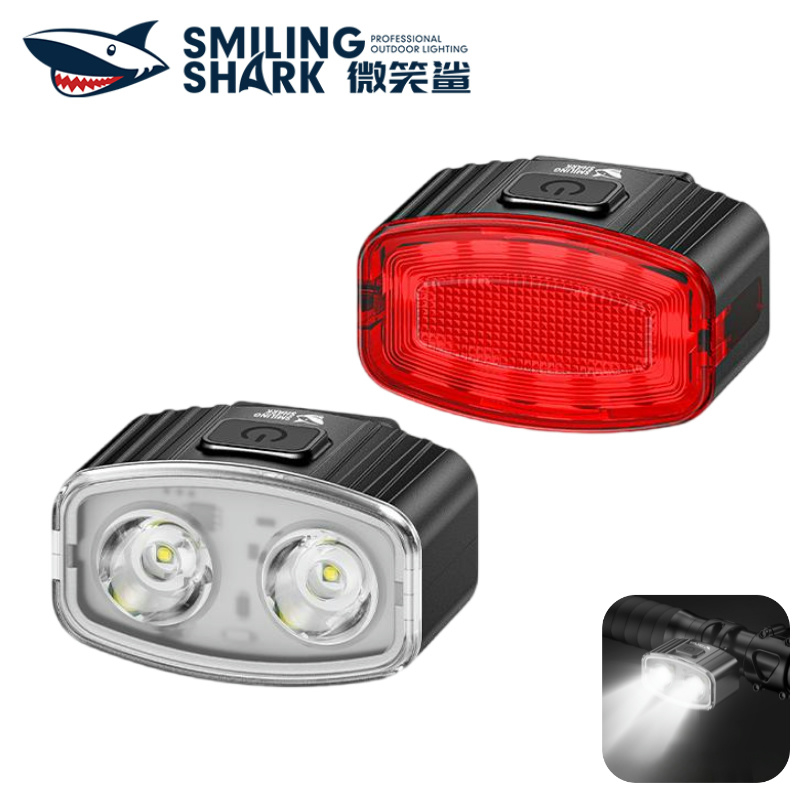 Smiling shark QXD424 LED Bike Light 4Mode Type-c Rechargeable Bicycle ...