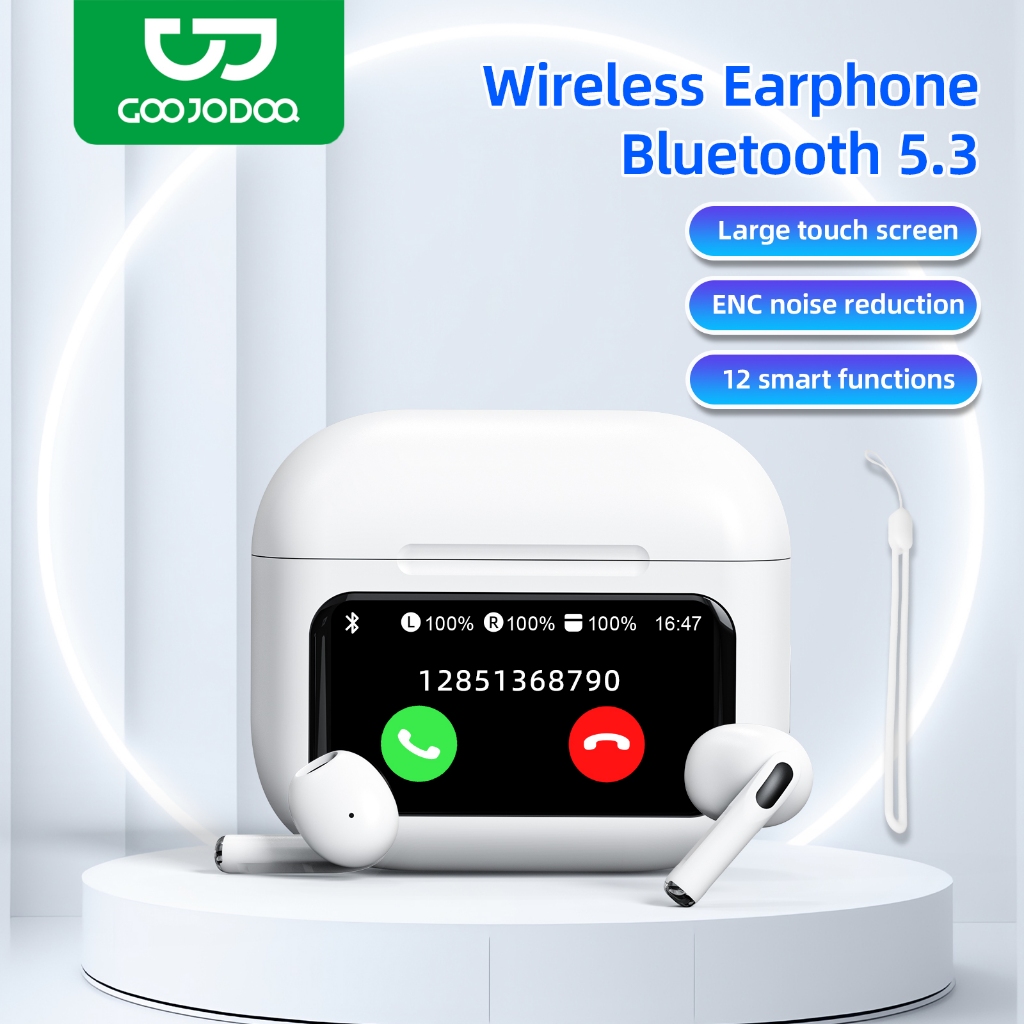 GOOJODOQ Wireless Earphones Bluetooth Earpods for iPhone Android ...