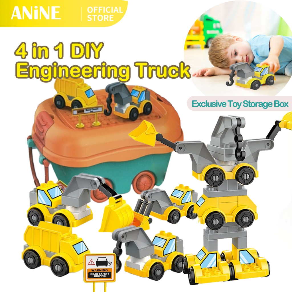 2025 Building Blocks Trolley Storage Bucket Cart With 4 in 1 Vehicle ...