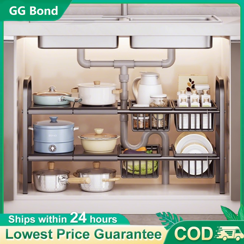 Under Sink Rack Kitchen Storage Rack Undermount Sink Rack Expandable ...
