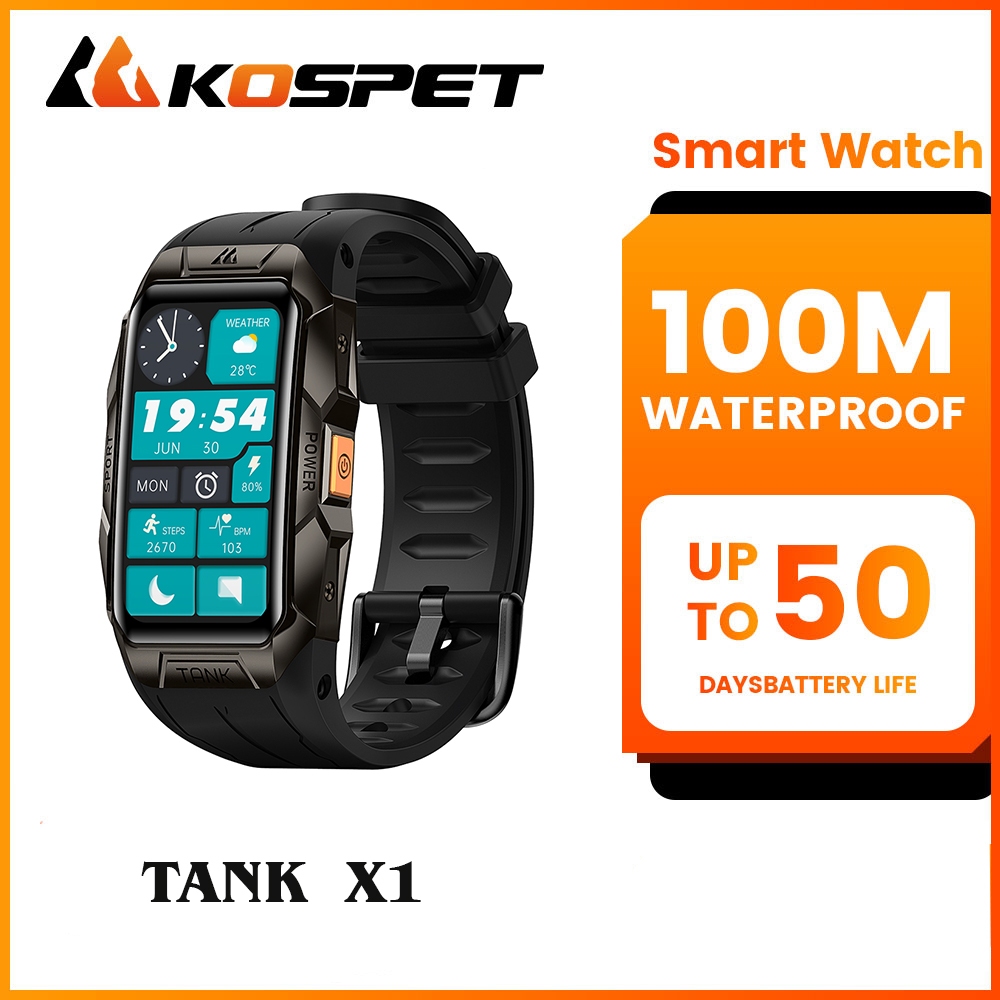 KOSPET Original smartwatch 50 + days standby battery life ，100 meters ...