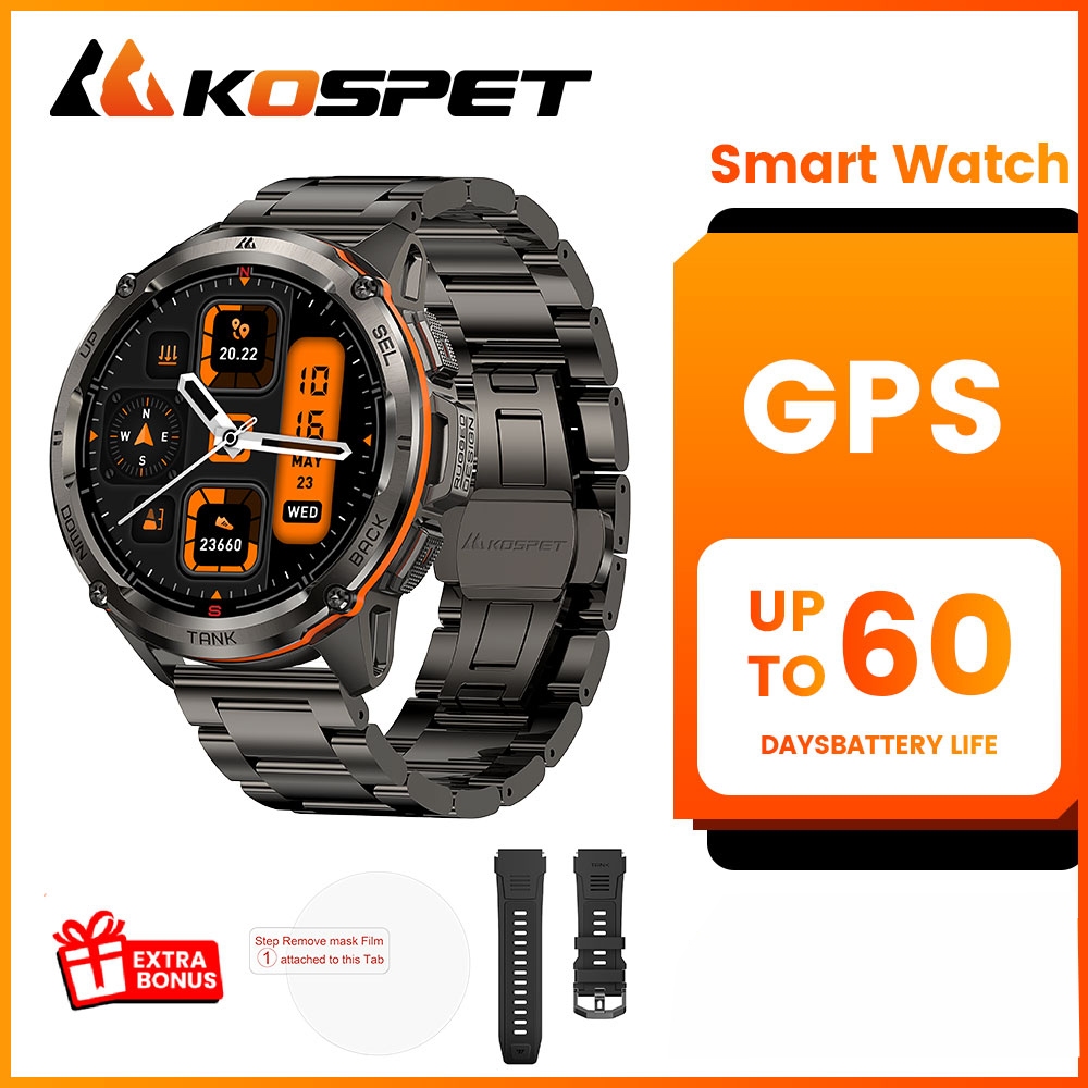 KOSPET TANK T3 Ultra Military Men's smartwatch with GPS, 60-day battery ...