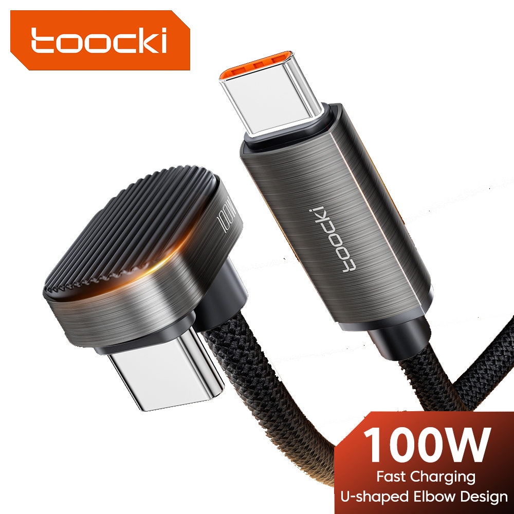 Toocki 100W Type C To Type C U-Shaped Elbow Design Cable With180 Degree ...