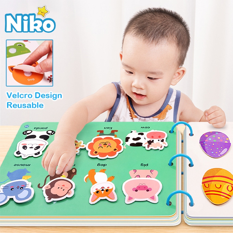 NIKO 30 Pages Sticker Game Busy Book For Toddler Baby Activity Book ...