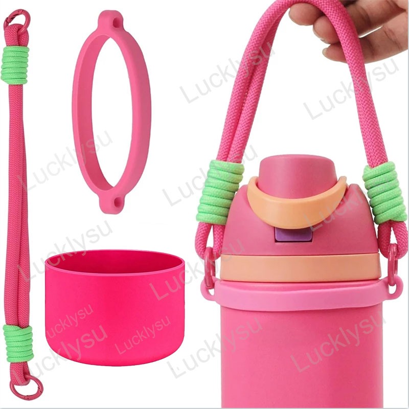 Water Bottle Silicone Handle Strap and Boot - Silicone Water Bottle Sling, Carrier, Holder with ...