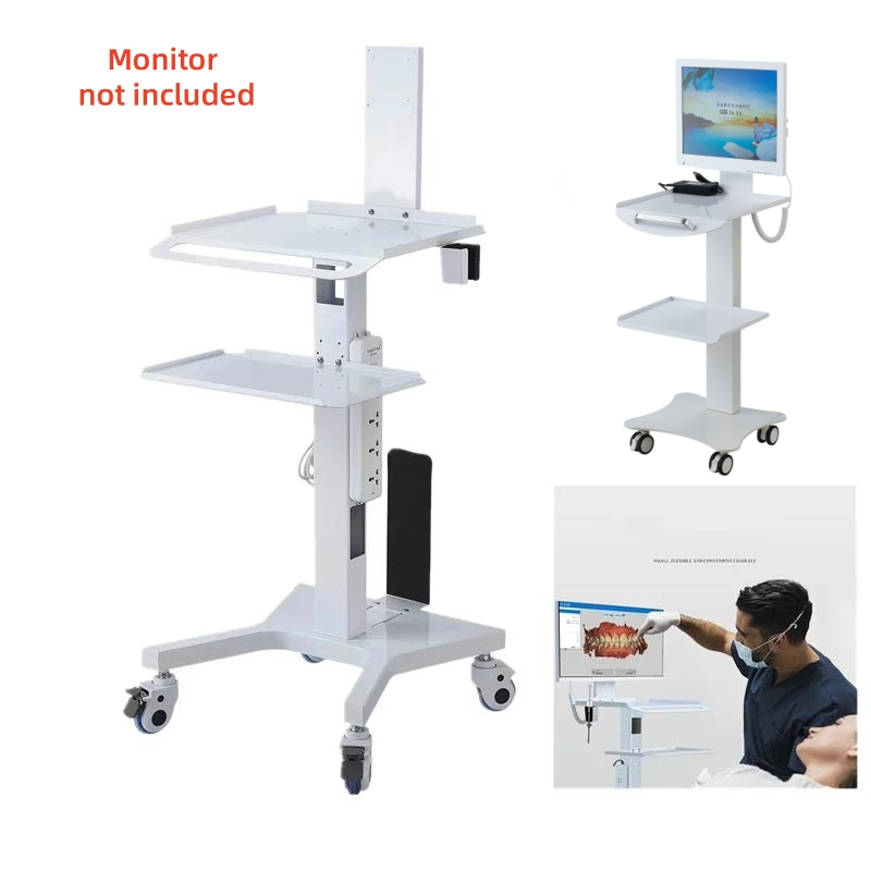 Dental Built-in Socket Cart 3 Shelves Intraoral Scanner Trolley Cart ...