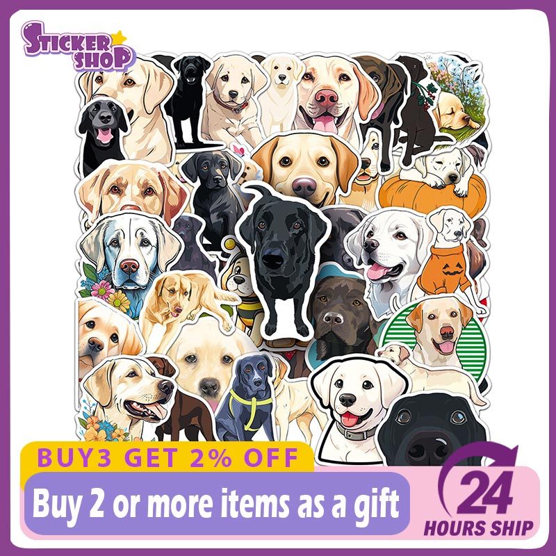 50PCS Labrador Sticker Cartoon Dog Cute Animal Decal DIY Laptop Phone ...