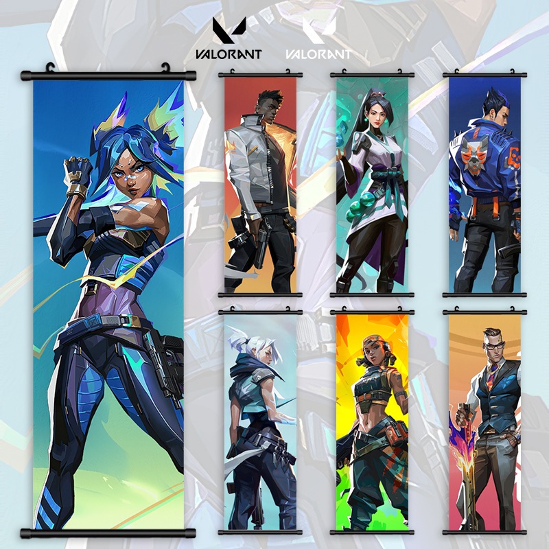 VALORANT Character Wall Scroll Sage Yoru Jett Omen Phoenix Fade Neon | Shopee Philippines