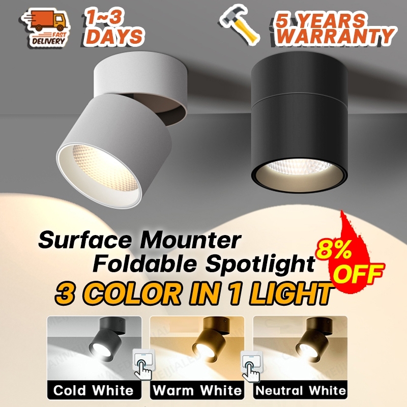 LED Foldable Downlight Pin Light 3 Colors Surface Mounted Downlight ...