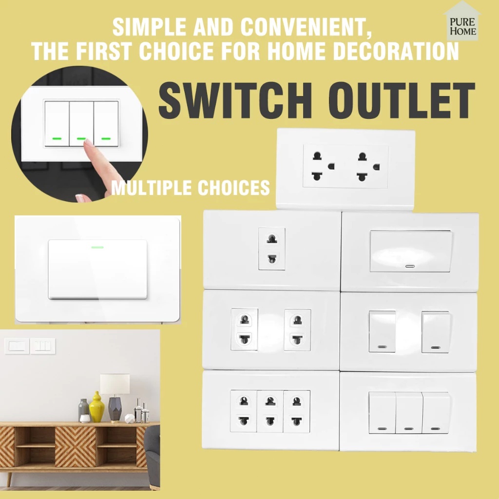 Light switches and sockets 1/2/3/4 groups Gray Home Light Switches ...