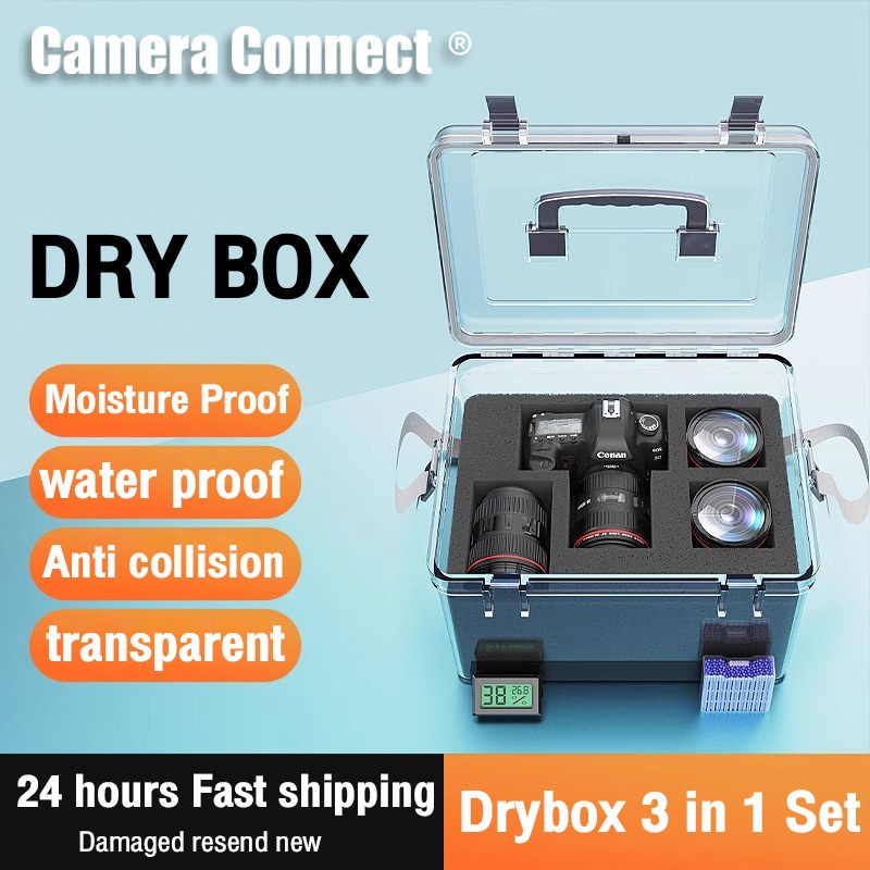 camera drybox Digital hygrometer Silica Gel Desiccant Sealing ...