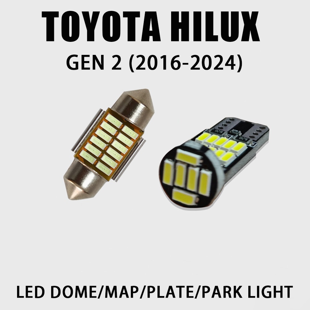 For Toyota Hilux LED Interior Light Dome Map License Plate Ceiling Park ...