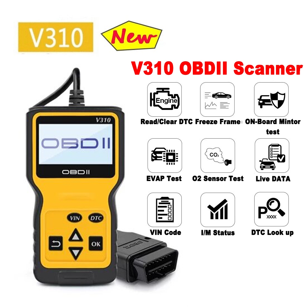 【For HONDA & TOYOTA & All Cars】V310 Car OBD2 Scanner Check Engine Light ...