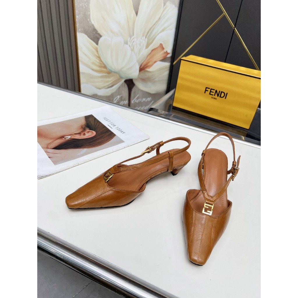 Fendi2024 Ladies New Style Genuine Leather Hinged Design Square Toe ...